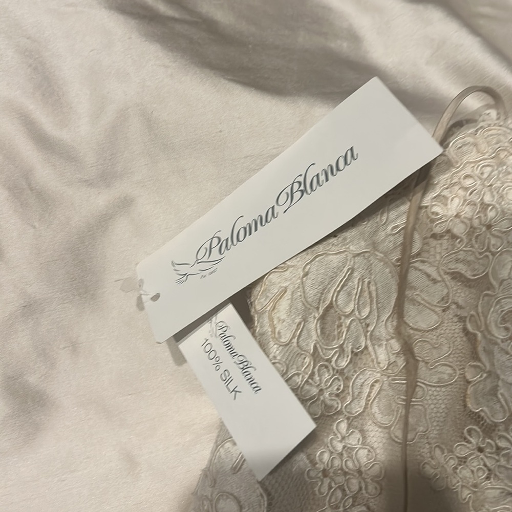 Beautiful Silk Ivory Paloma Blanca Wedding Dress Size… - Gem